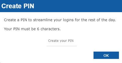 Log In and Set a Quick-Access PIN